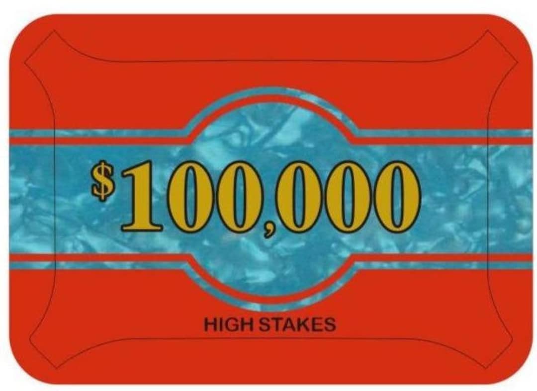 100,000 Red Denominated Poker Plaque - Square Poker Chip - Etsy