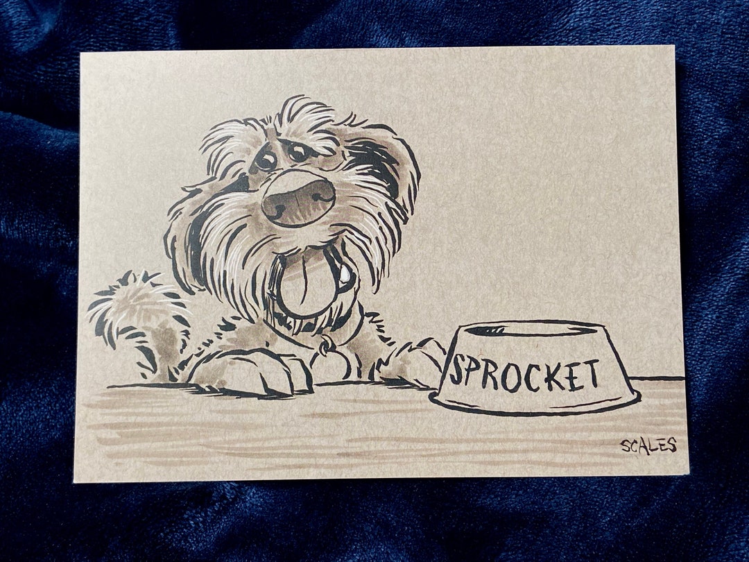 Fraggle Rock Sprocket the Dog Caricature Print 5x7 - Etsy