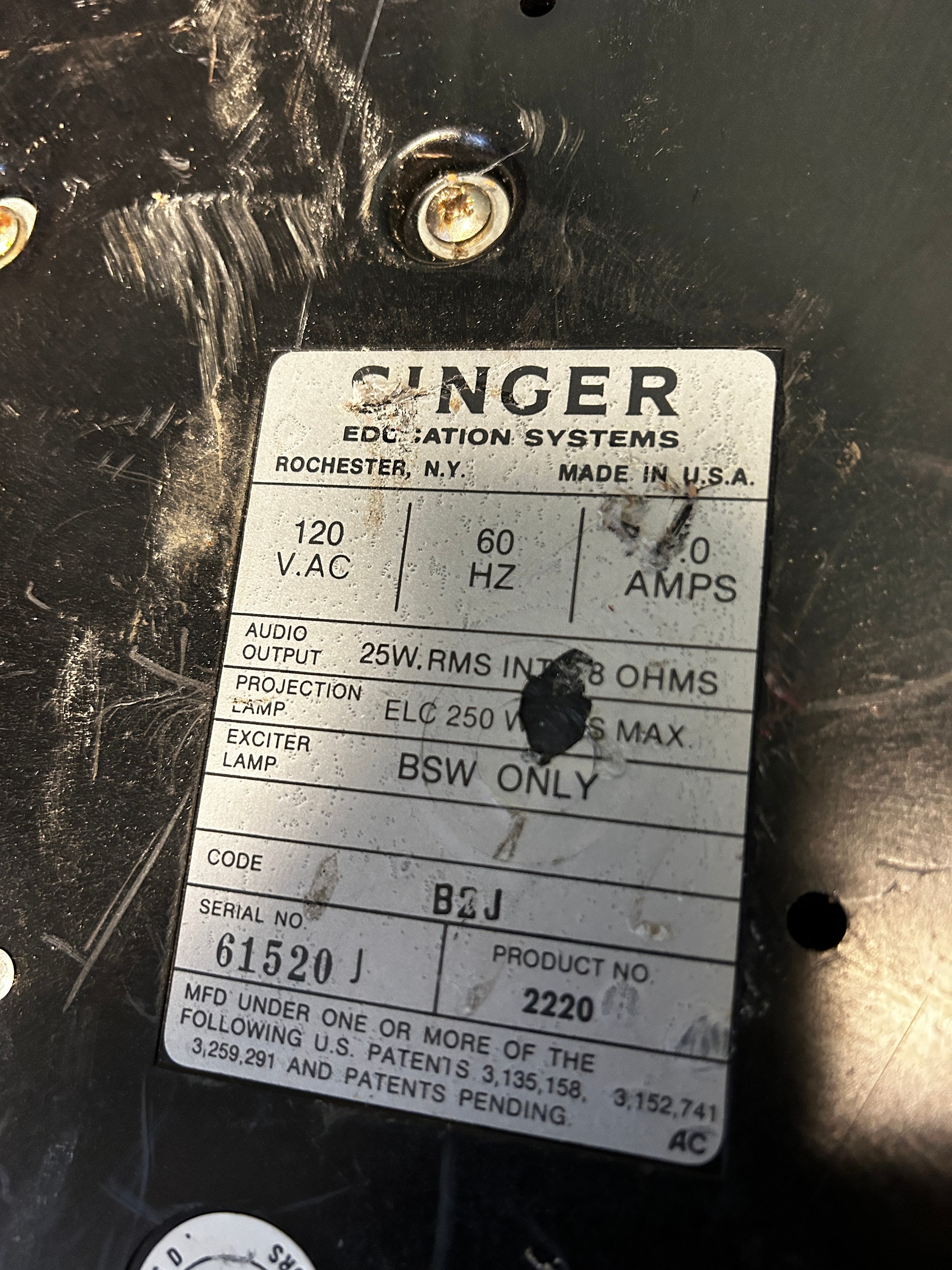 Vintage SINGER, Installed XL 16mm Film Sound Projector, Instaload/xl - Etsy