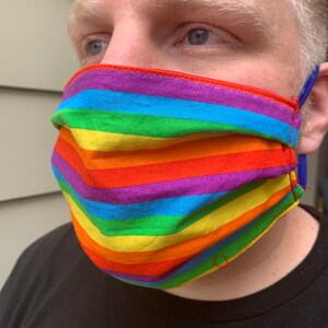 Rainbow Fabric Mask - Etsy