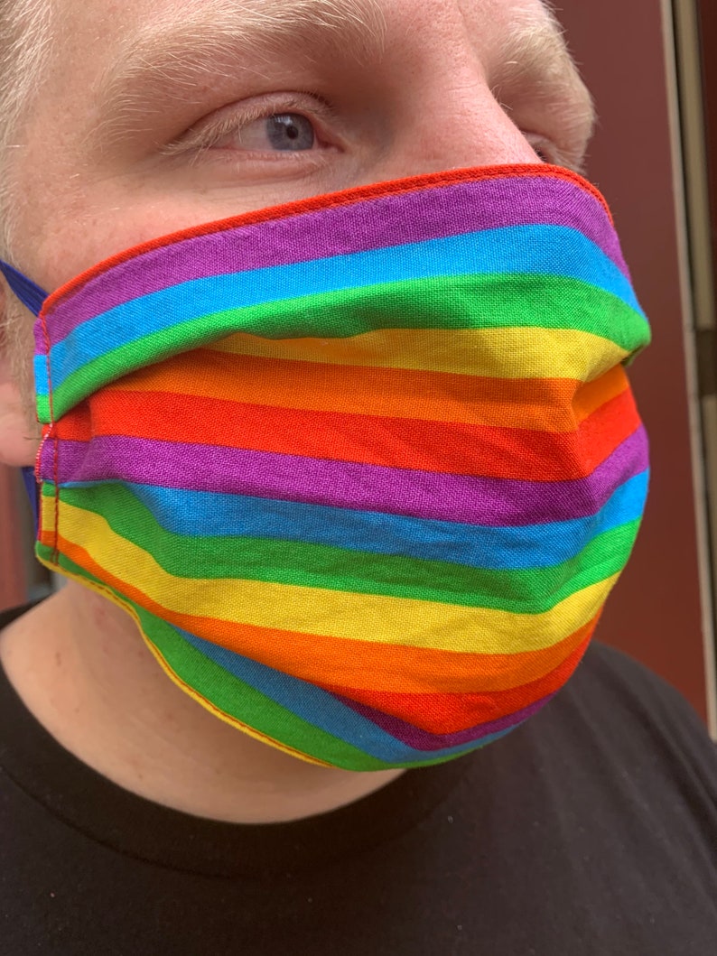 Rainbow Fabric Mask | Etsy