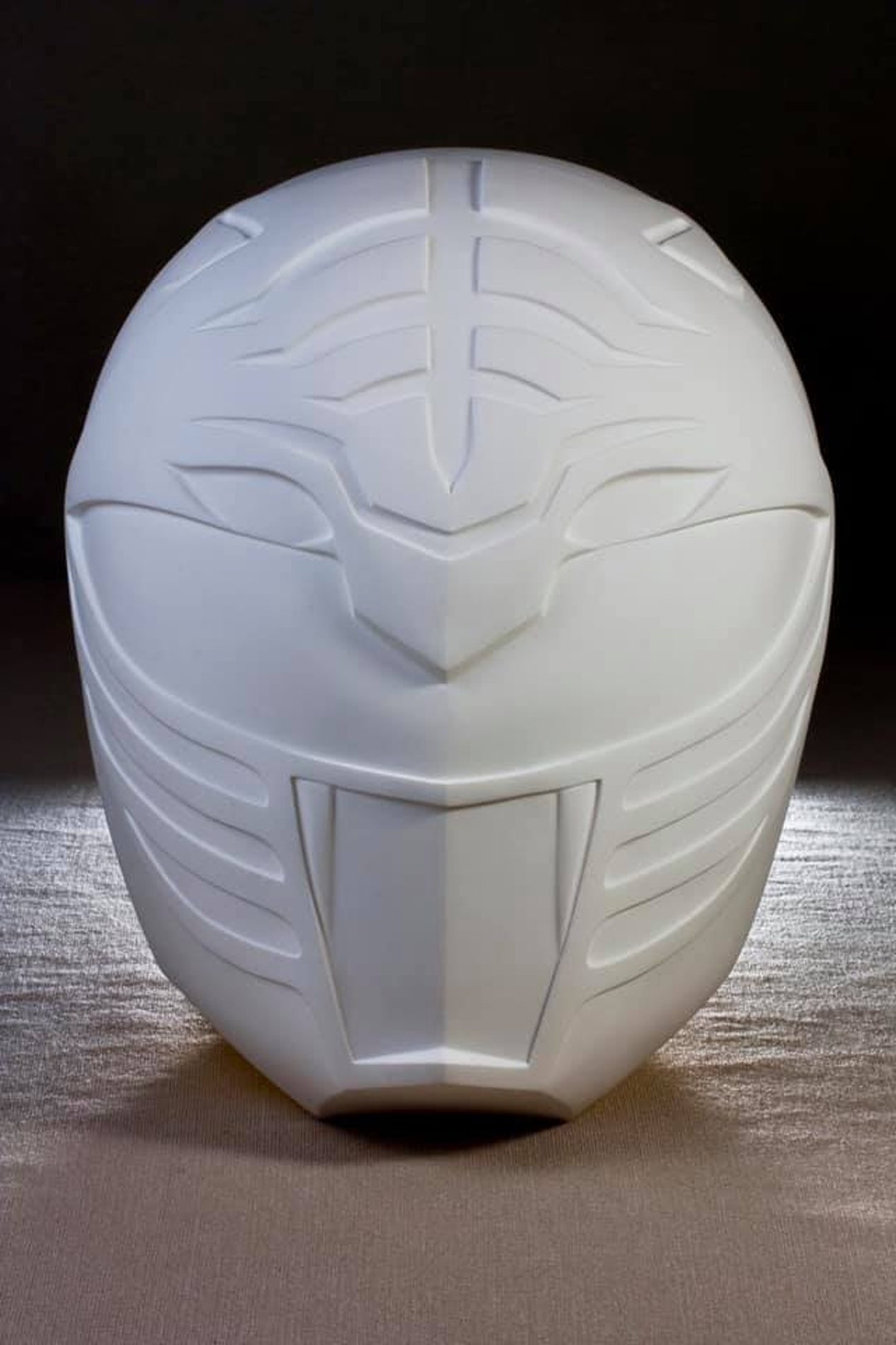 STUNT CAST White Power Ranger Helmet Raw Resin Kit Cast Mighty Morphin ...