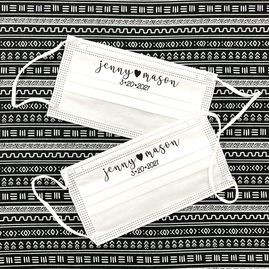 Wedding Face Masks Disposable Personalized Masks for Wedding Guests ...