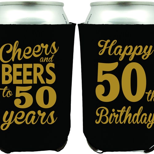 Custom Birthday Can Coolers Cheers And Beers Personalized Etsy