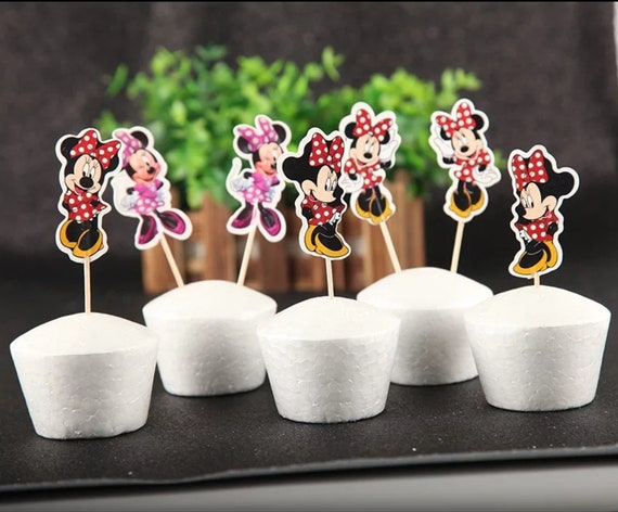 Minnie Mouse Cupcake Cake Toppers Pack of 24 | Etsy