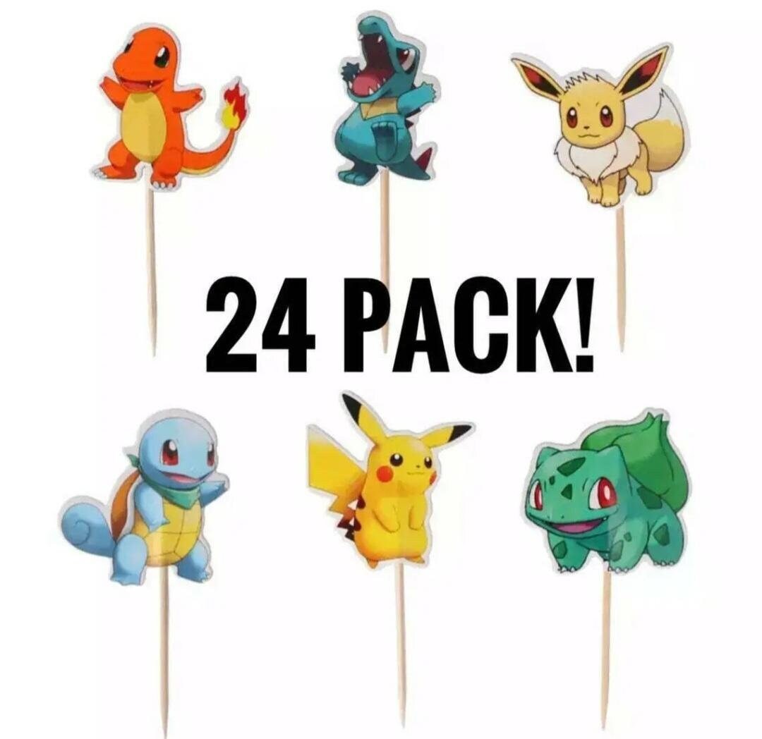 Pikachu Pokémon Cake Toppers Decorations Pikachu Cupcake Toppers ...