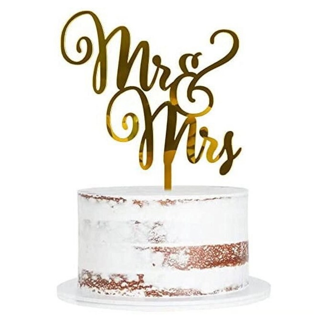 Gold Acrylic Mr & Mrs Cake Topper: Wedding Celebration Decor - Etsy