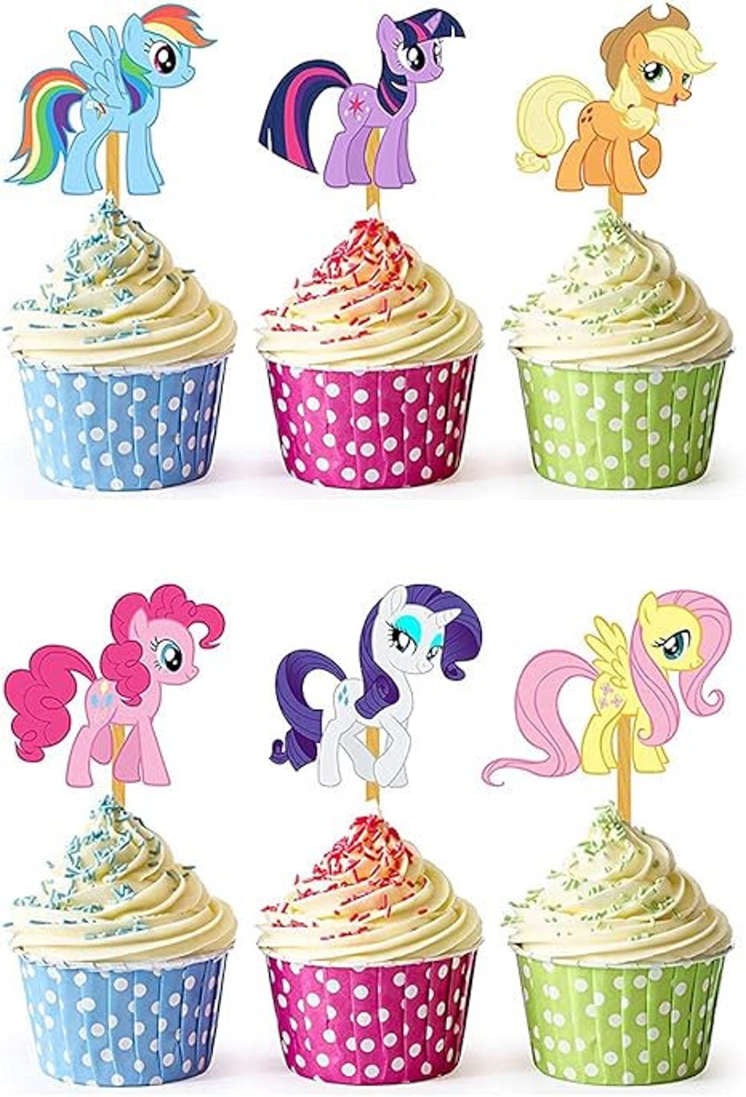 My Little Pony Cupcake Topper 24/pc Set - Etsy