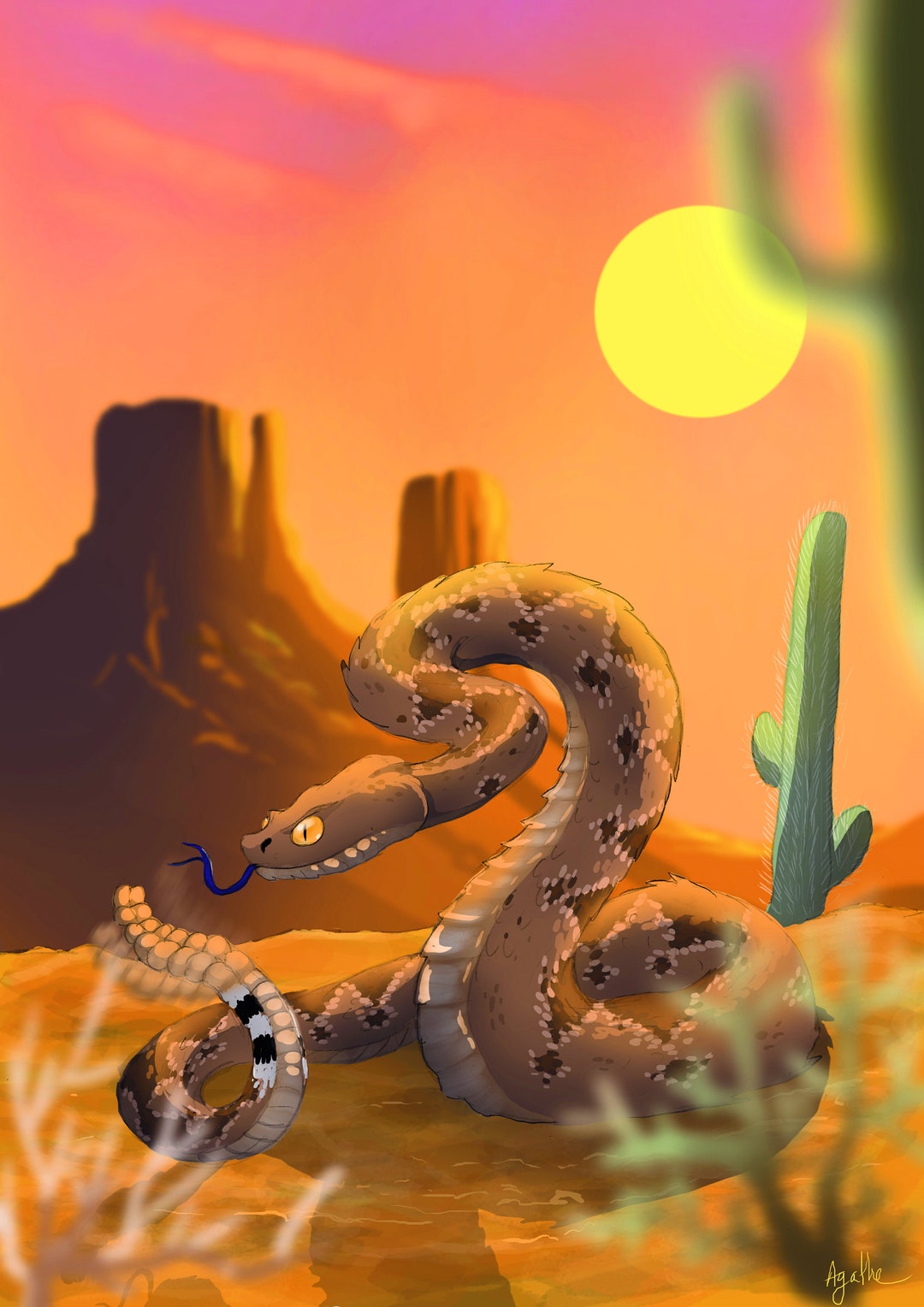 Rattlesnake Poster A4 - Etsy