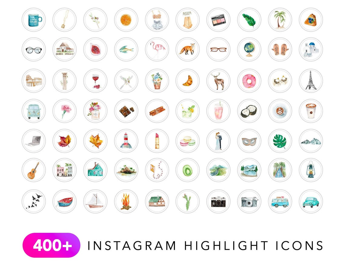 Instagram Story Highlight Icons Watercolor Instagram Stories | Etsy