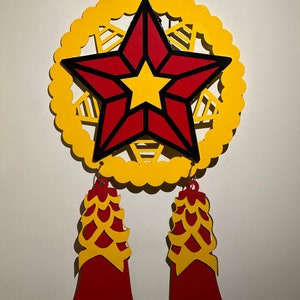 XL Light up Wood Parol - Yellow, Red, Black - Etsy