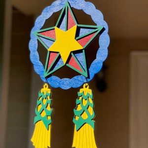 Large Wood Filipino Parol - Blue, Yellow, Red & Green - Etsy