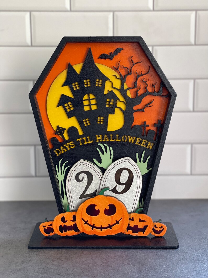 Halloween Countdown With Interchangeable Tombstone Numbers - Etsy