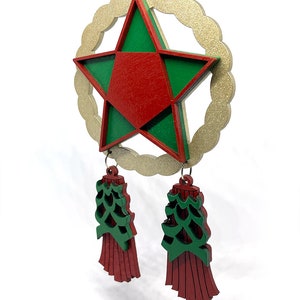 Filipino Parol Wood Ornament - Red, Gold & Green - Etsy