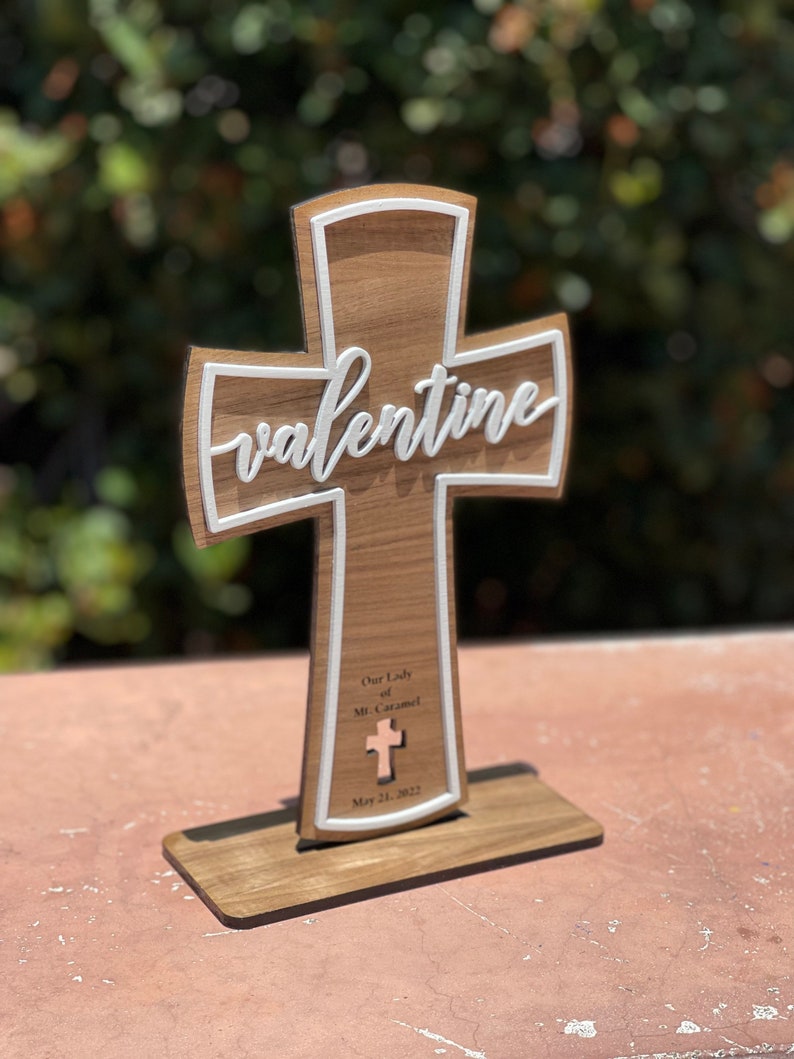 Custom Name Cross Baptism Cross First Communion Cross - Etsy