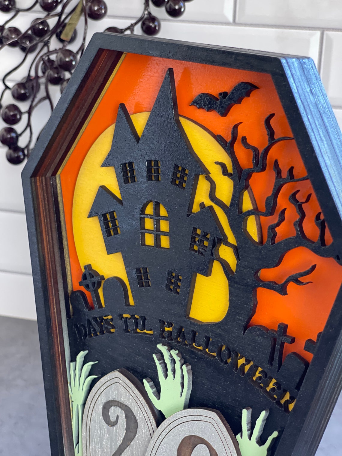 Halloween Countdown With Interchangeable Tombstone Numbers - Etsy