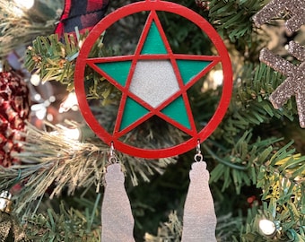Filipino Parol Wood Ornament Green Red & Gold 2022 - Etsy