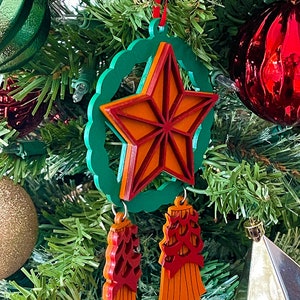 Filipino Parol Wood Ornament - Red & Orange - Etsy