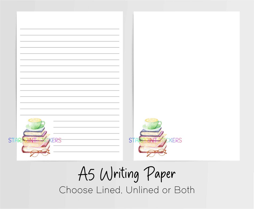Books A5 Writing Paper, 10 Sheets Lined/unlined, Note Paper, Penpal ...