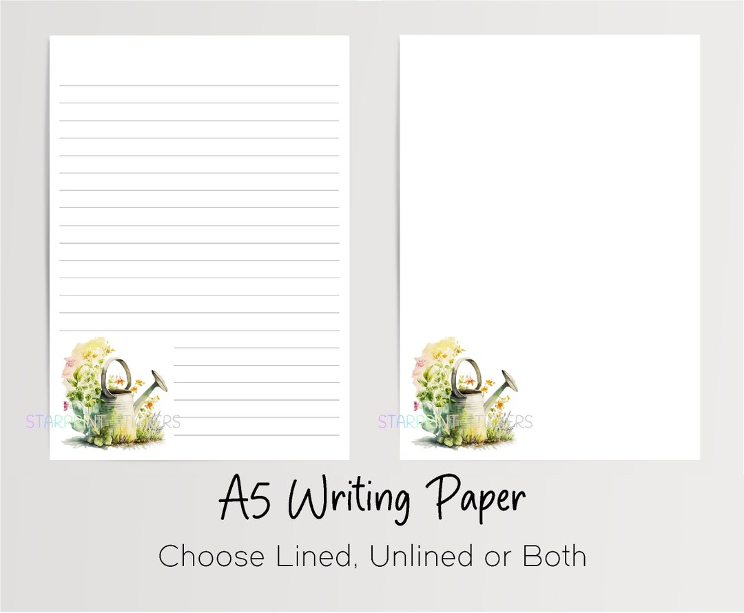Gardening A5 Writing Paper, 10 Sheets Lined/unlined, Fun Country Garden ...