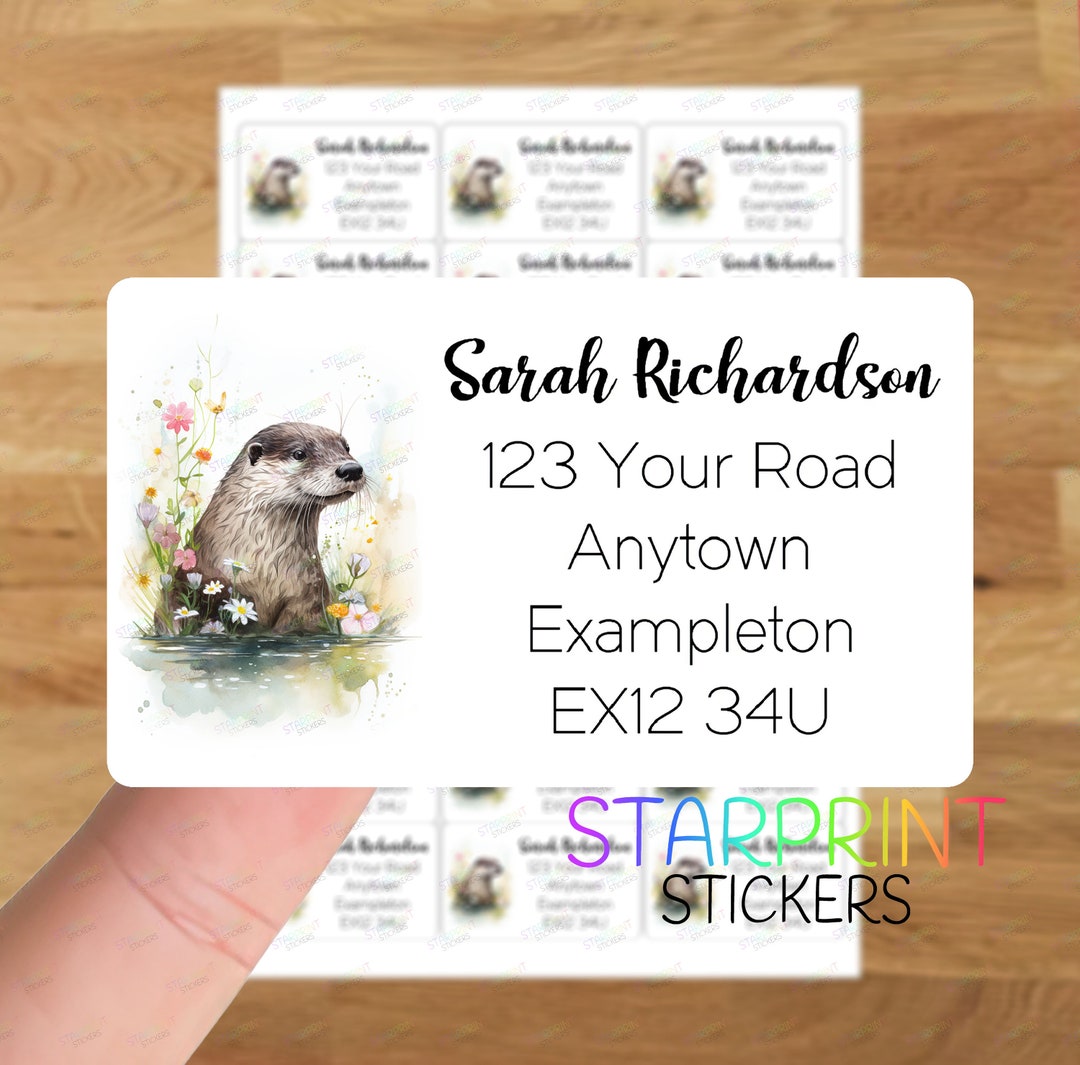 Otter Personalised Address Labels, 21 Custom Self Adhesive Stickers ...
