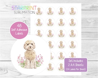 Working Cocker Spaniel Dog Stickers, 48 Round Labels 2 A4 Sheets, 24 ...