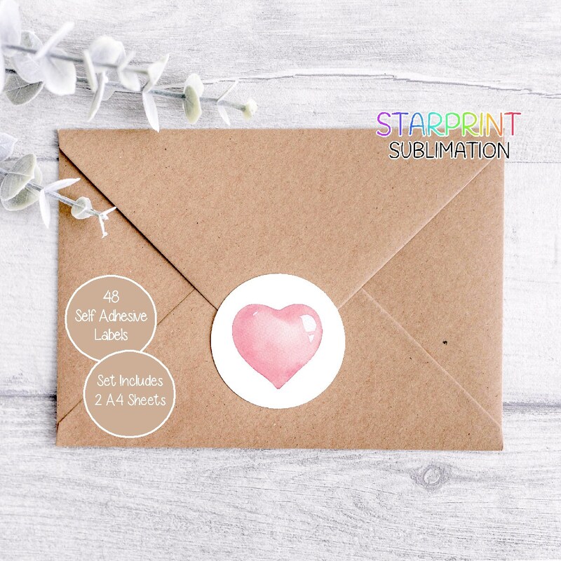 Envelope Heart Stickers - Etsy