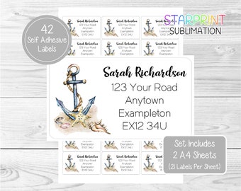 Lighthouse Labels, 42 Blank Multi Purpose Stickers 2 A4 Sheets, 21 per ...