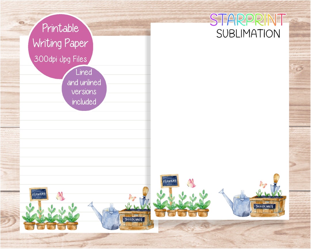 Spring Garden/flowers Printable Writing Paper/digital Download Note ...
