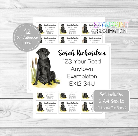 Labrador Retriever black Personalised Address Labels 42 - Etsy