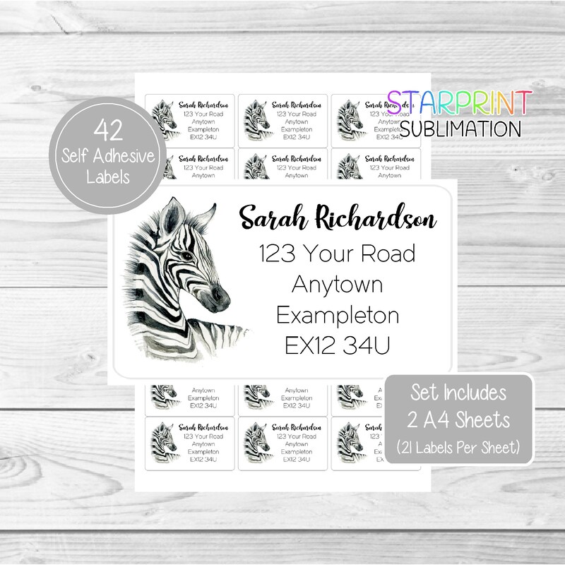 Zebra Labels - Etsy