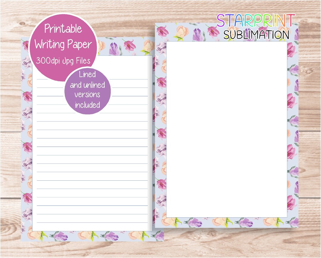 Delicate Rose Pattern Printable Writing Paper/digital Download Note ...