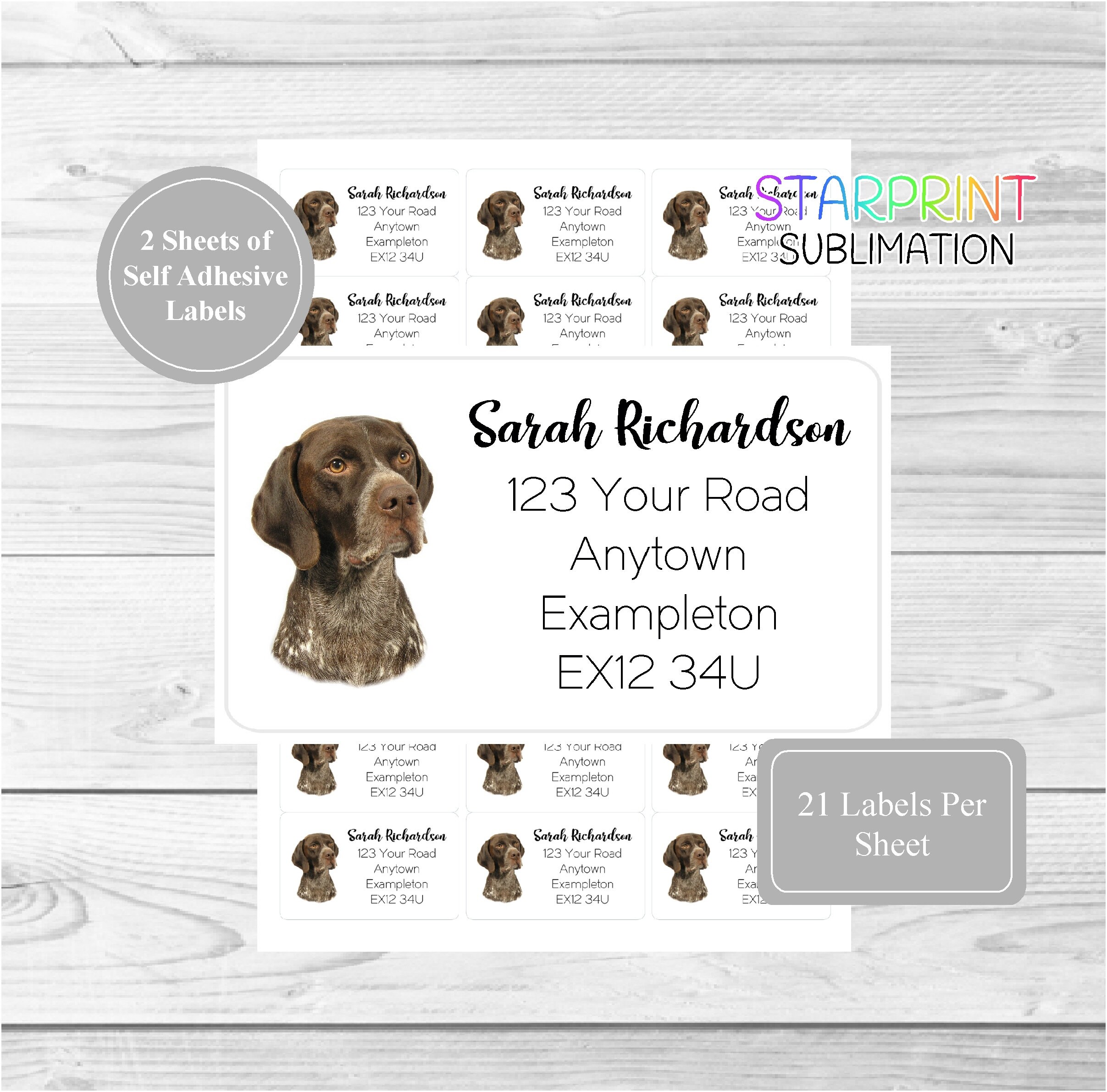 German Shorthaired Pointer Personalised Address Labels 42 | Etsy