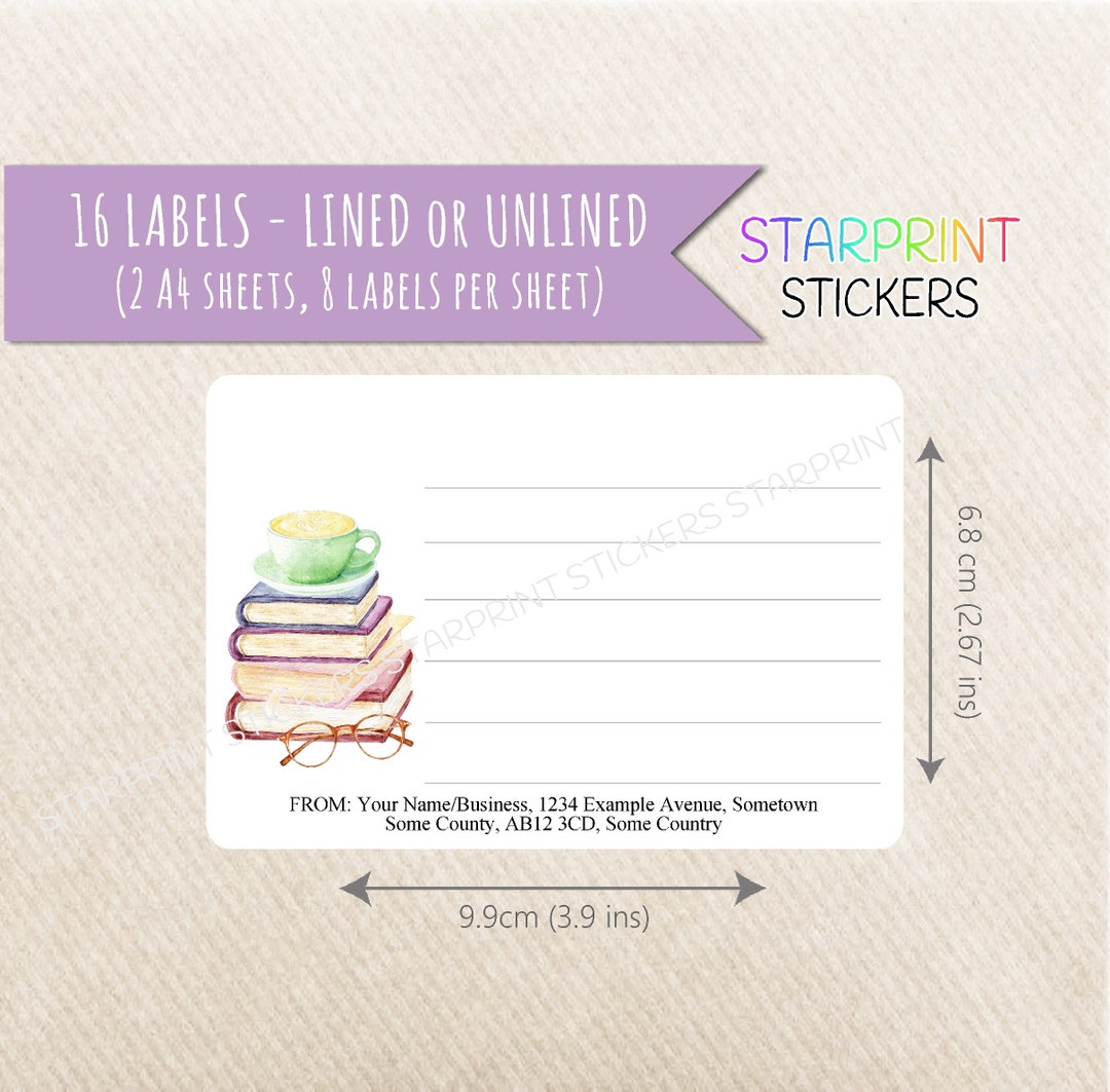 Reading Books Labels, 16 Stickers (2 A4 Sheets), Personalised 'return ...