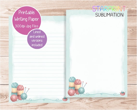 Knitting Printable Writing Paper/Digital Download Note | Etsy