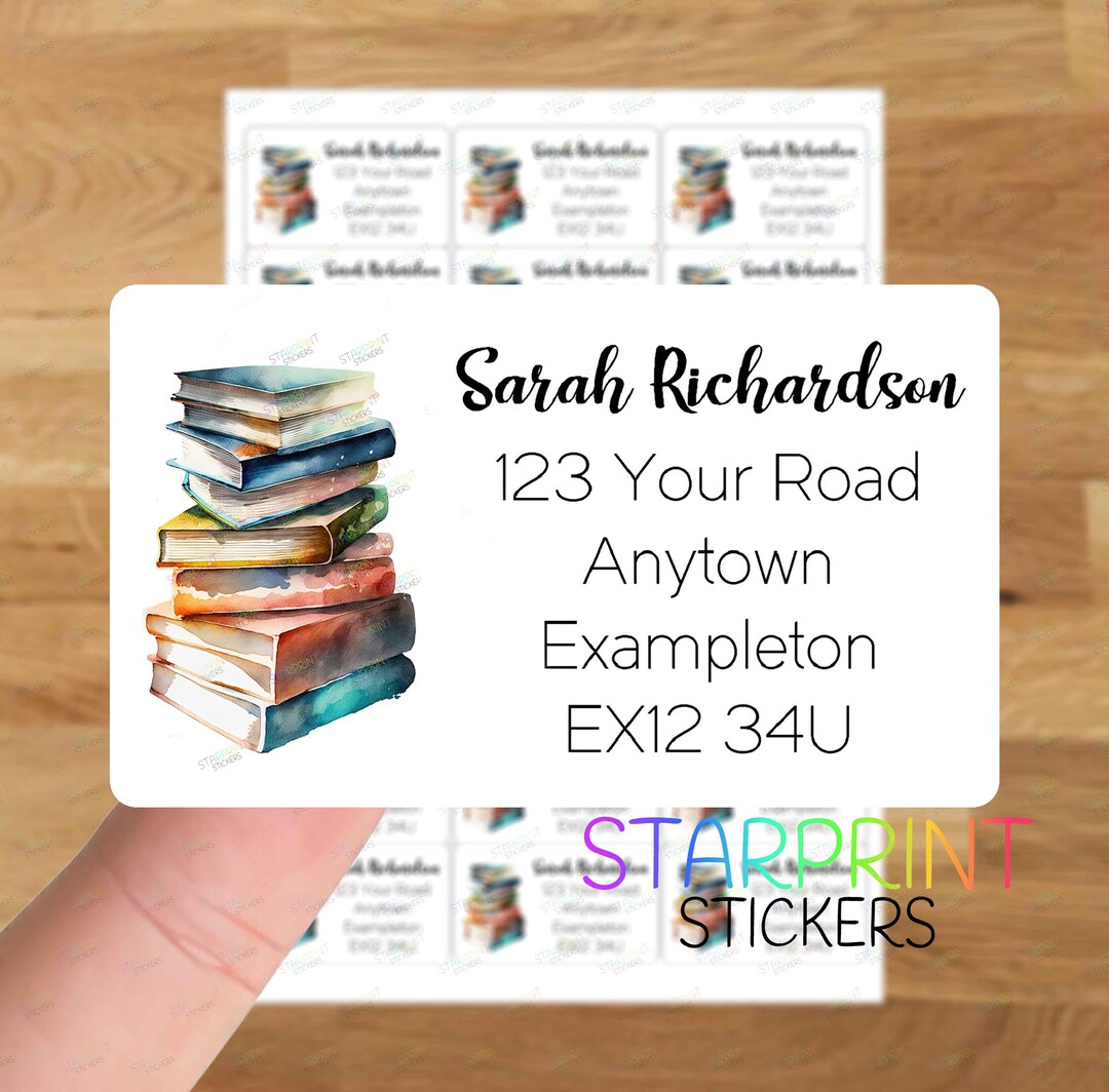 Reading Books Personalised Address Labels, 21 Custom Self Adhesive ...