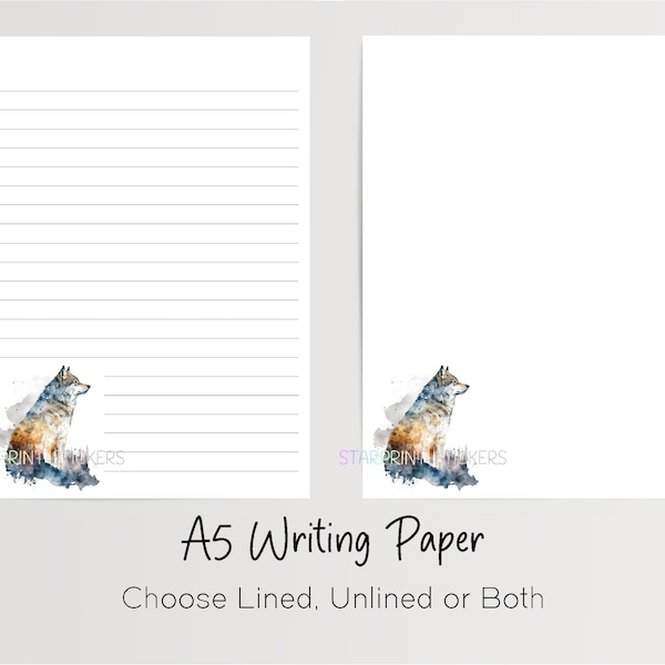 Wolf Writing Paper - Etsy UK