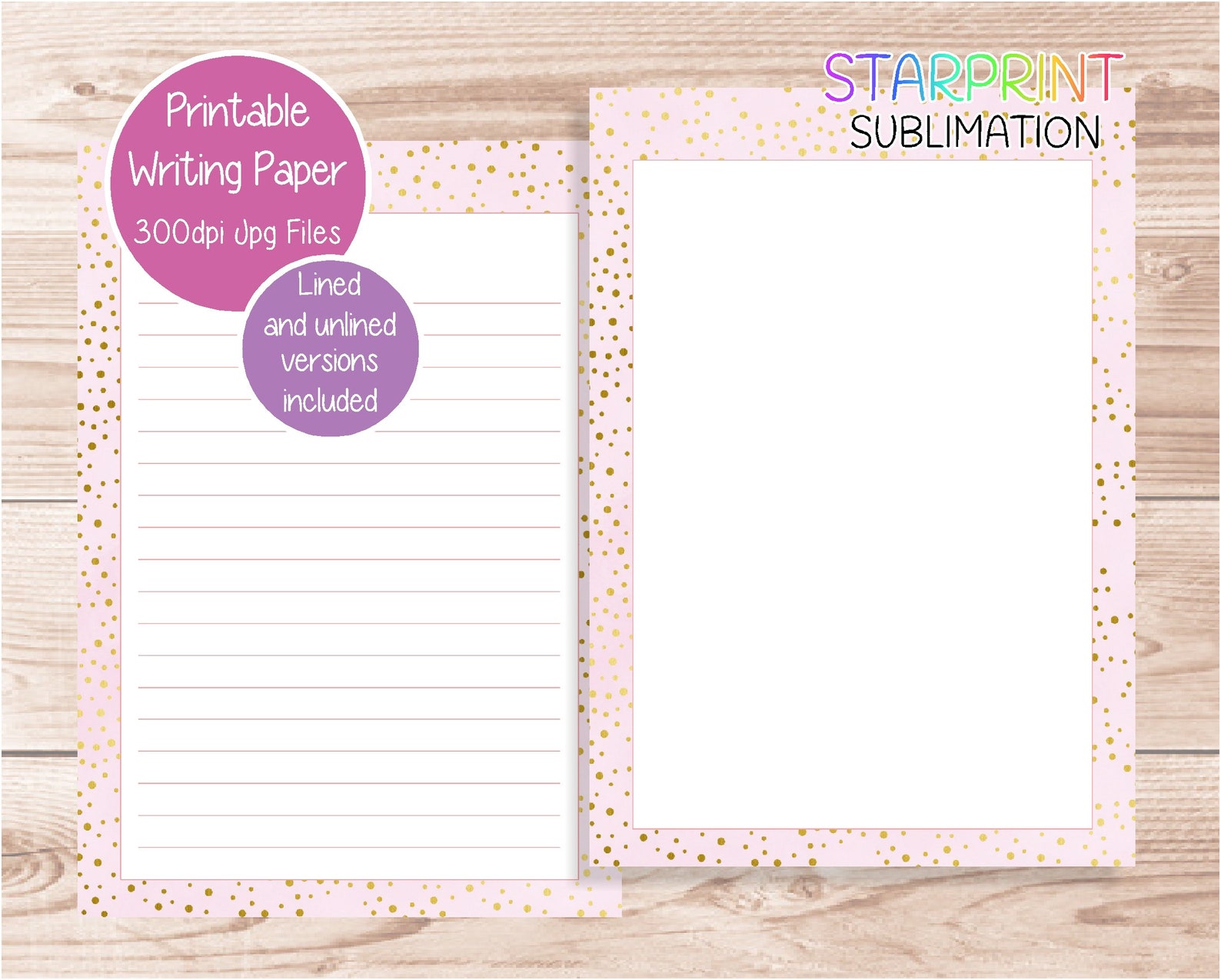 Pink With Glitter Effect Printable Writing Paper/digital - Etsy