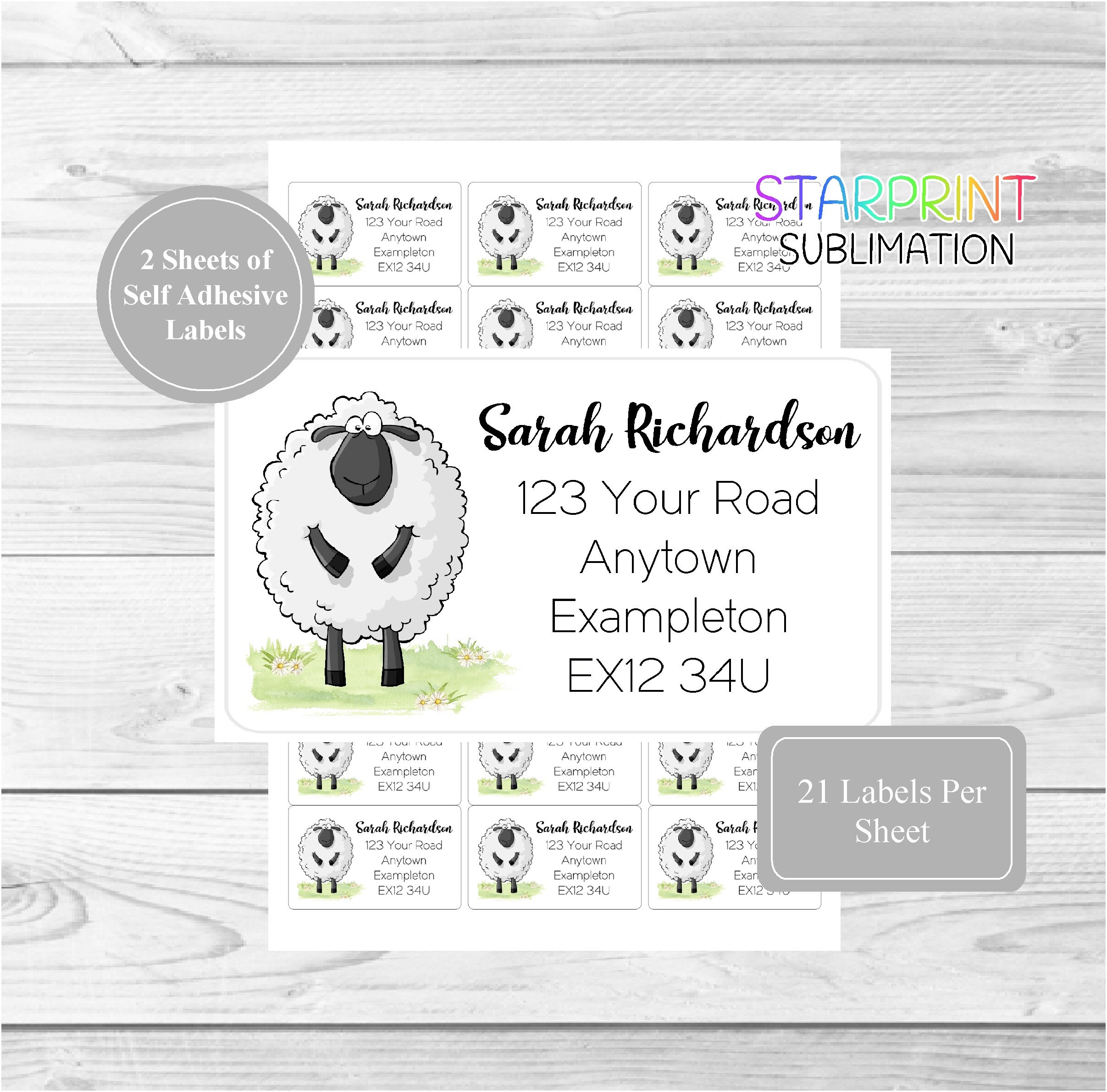 Sheep Personalised Return Address Labels 42 Custom Self | Etsy