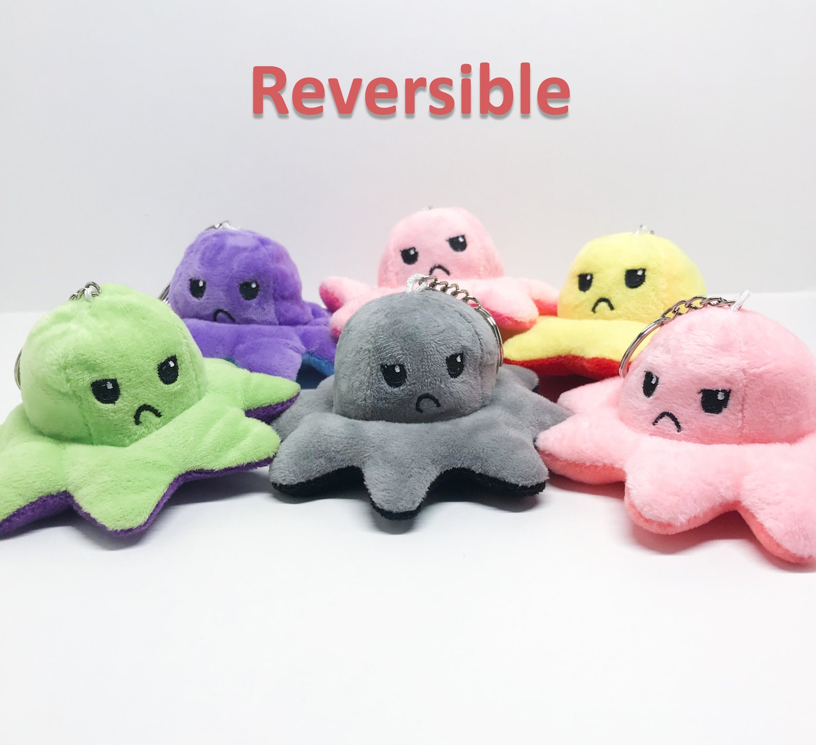 Tik tok mood octopus keychain reversible octopus plush | Etsy