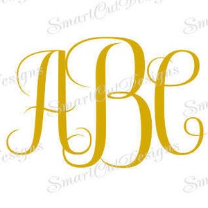 Cursive Monogram Font Svg ,monogram Letters Svg, Anniversary Monogram ...