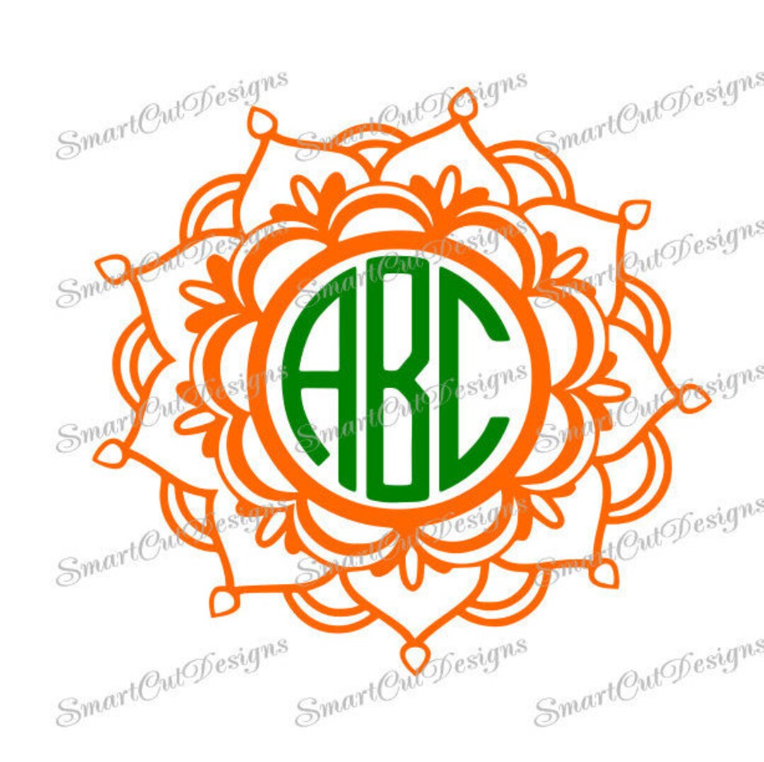 Mandala Monogram Frame Svg Monogram Frame Svg Mandala Frame - Etsy