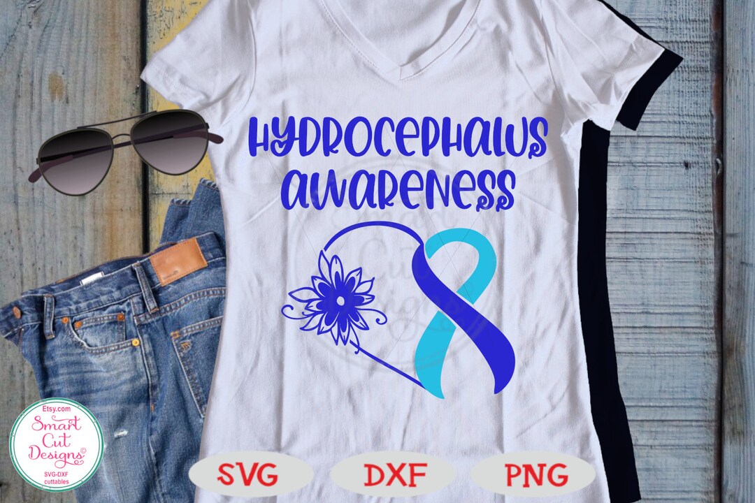 Hydrocephalus Awareness Svg, Blue Ribbon Svg, Awareness Ribbon With ...