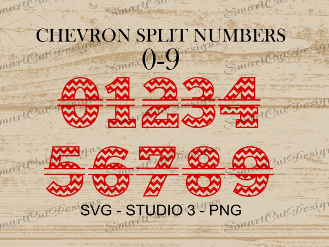 Split Monogram Numbers SVG Chevron Split Numbers Chevron Split Monogram ...