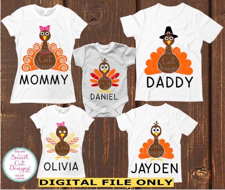 Turkey Family Svg Thanksgiving Family Shirts Boy Turkey Svg - Etsy