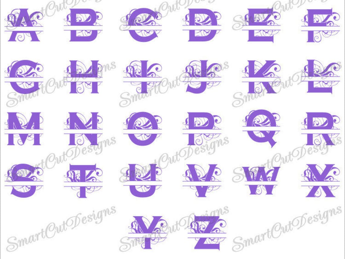 Split Monogram Font SVG Split Monogram Letters Svg Split - Etsy