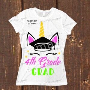 4th Grade Grad Svg Last Day of School Svg Graduation Unicorn Svg ...