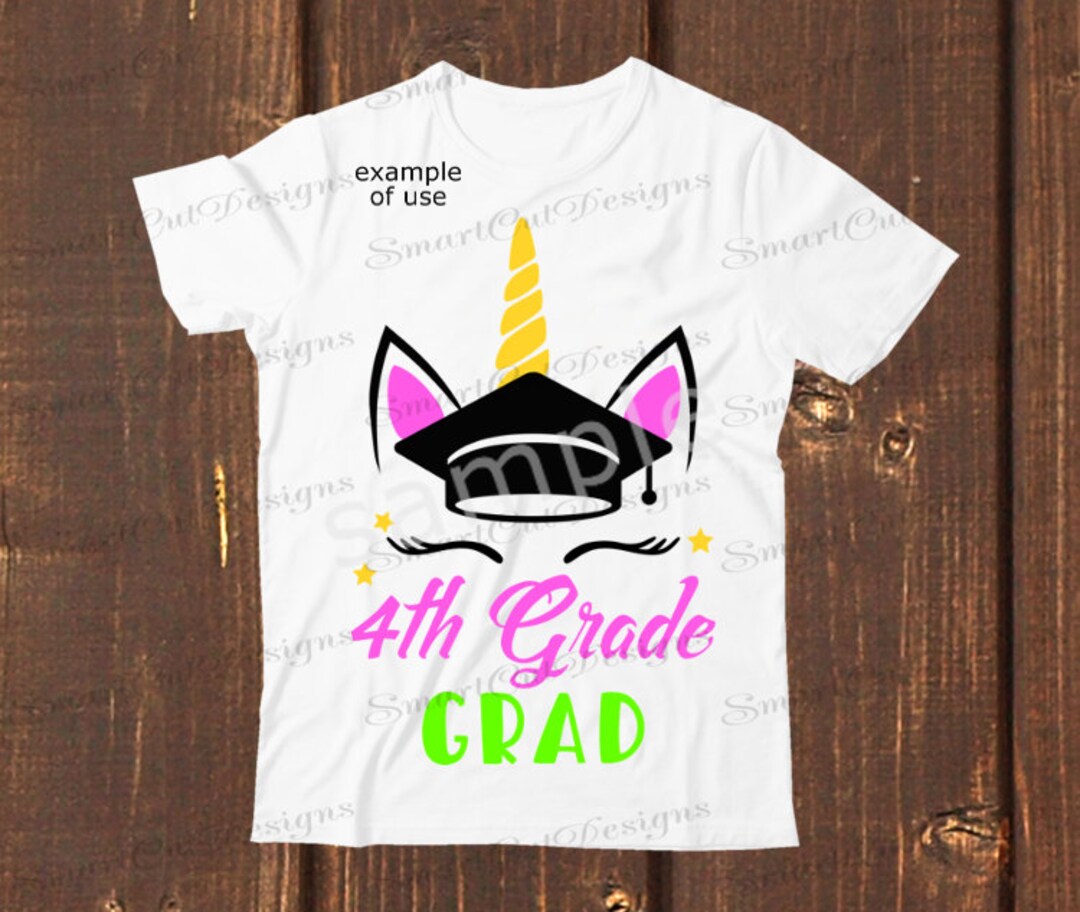 4th Grade Grad Svg Last Day of School Svg Graduation Unicorn Svg ...