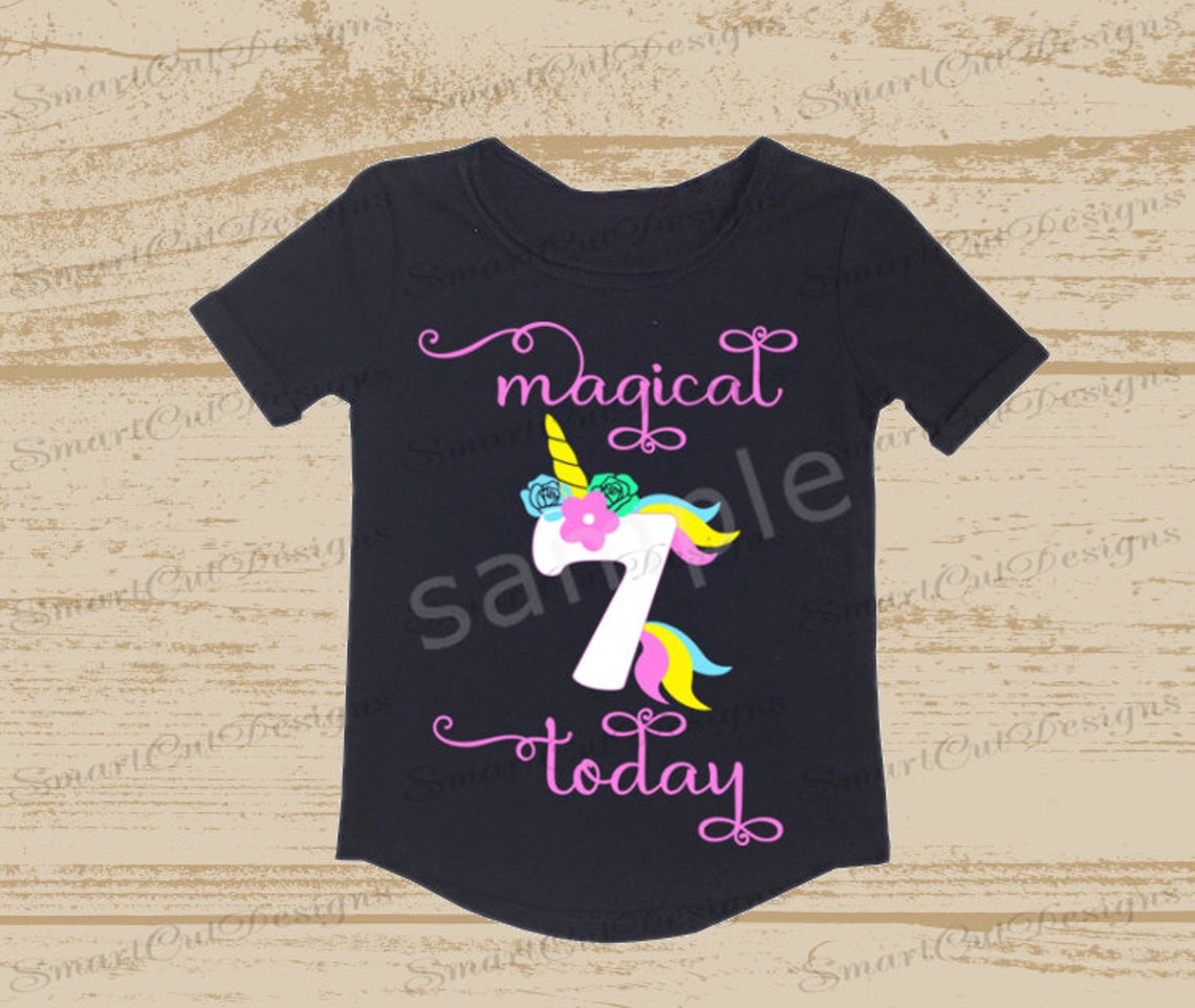 7th Birthday Unicorn Svg Birthday Girl 7 Svg Girl Unicorn | Etsy