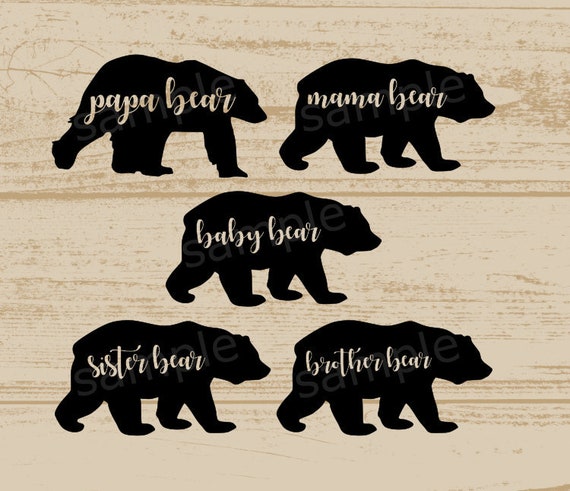 Mama Bear Family Bundle Svg Bear Mama Svg Papa Bear Svg Baby | Etsy